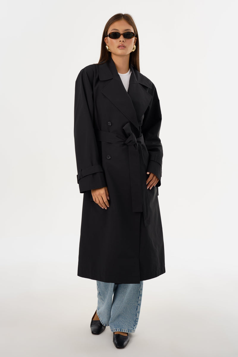 Manteau trench ample Colette - Noir – Boutique Skandal